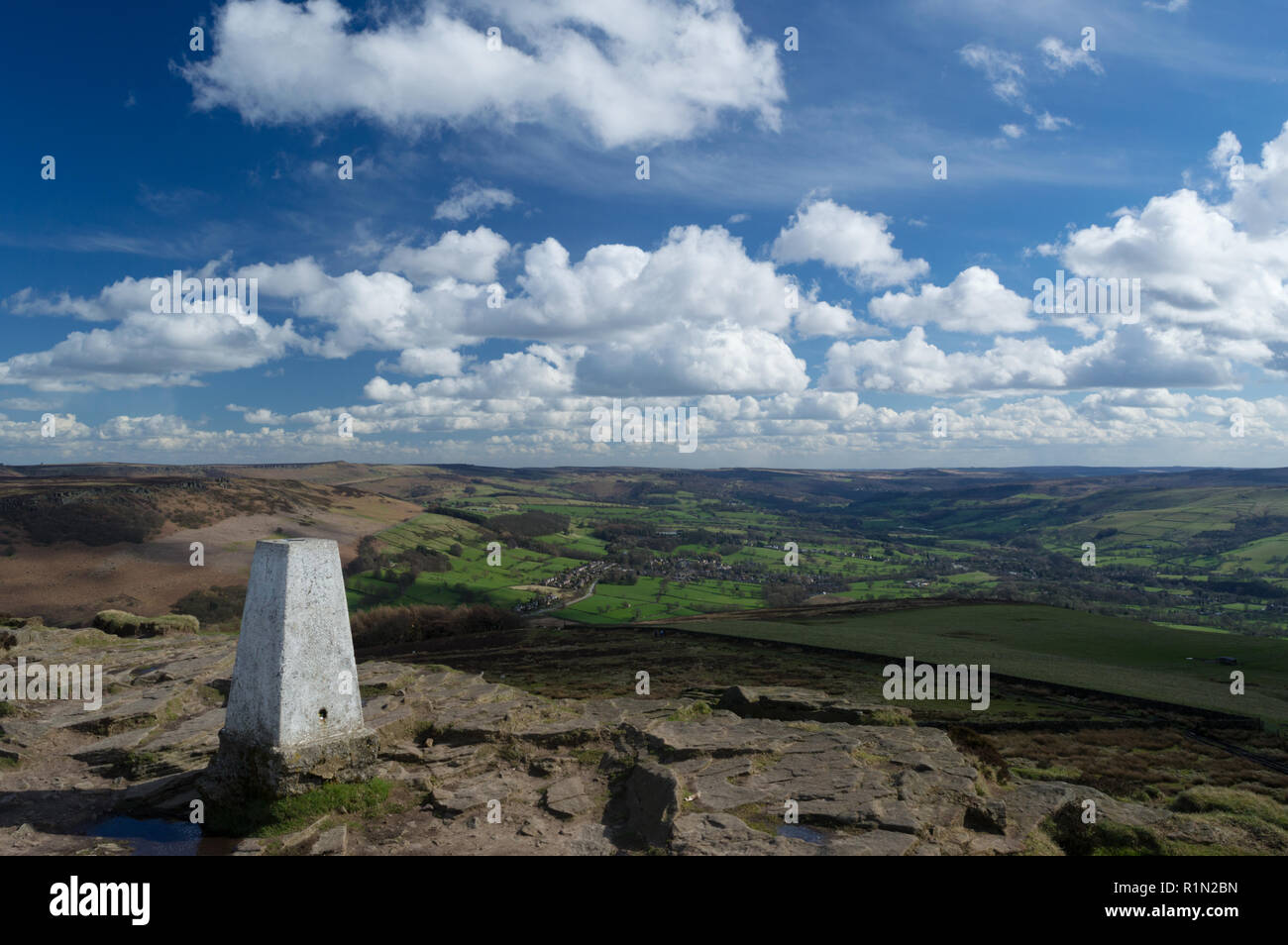 View from the Peak of Win Hill, in the Peak District, Derbyshire ...