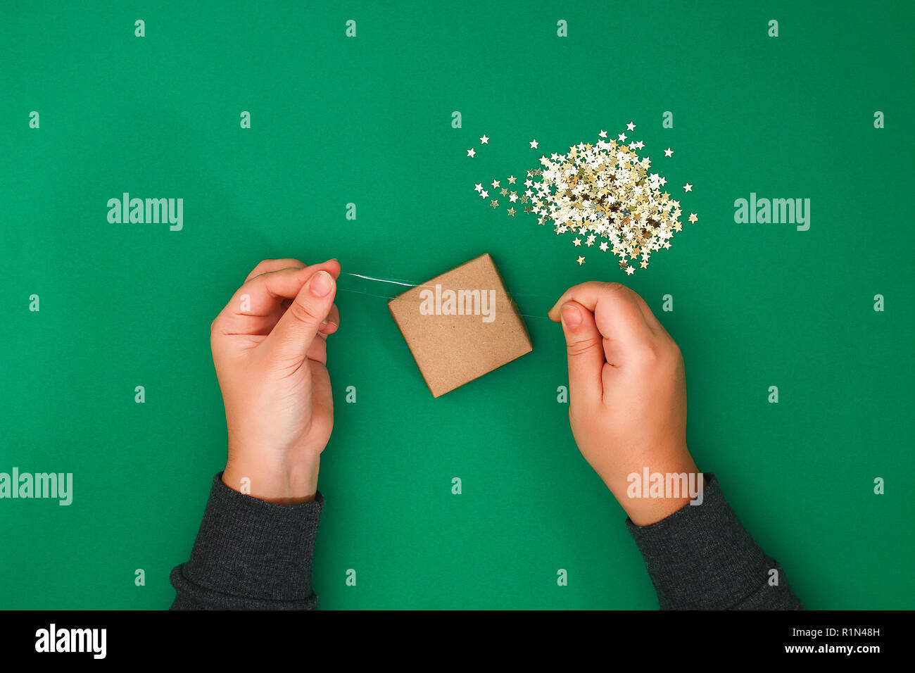 The original design of a Christmas gift of craft paper, scotch and ...