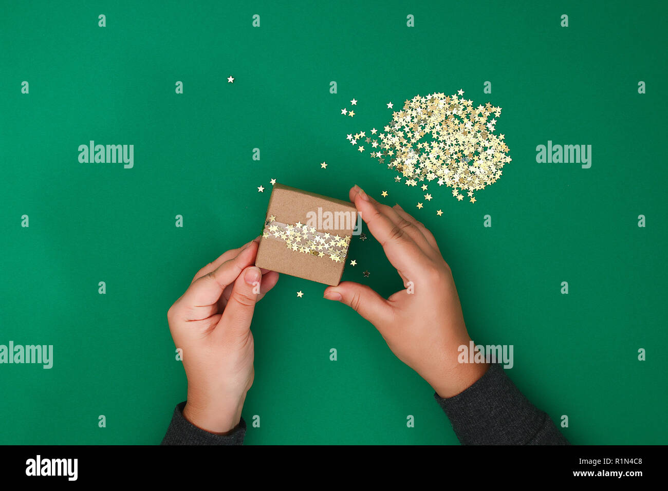 The original design of a Christmas gift of craft paper, scotch and ...