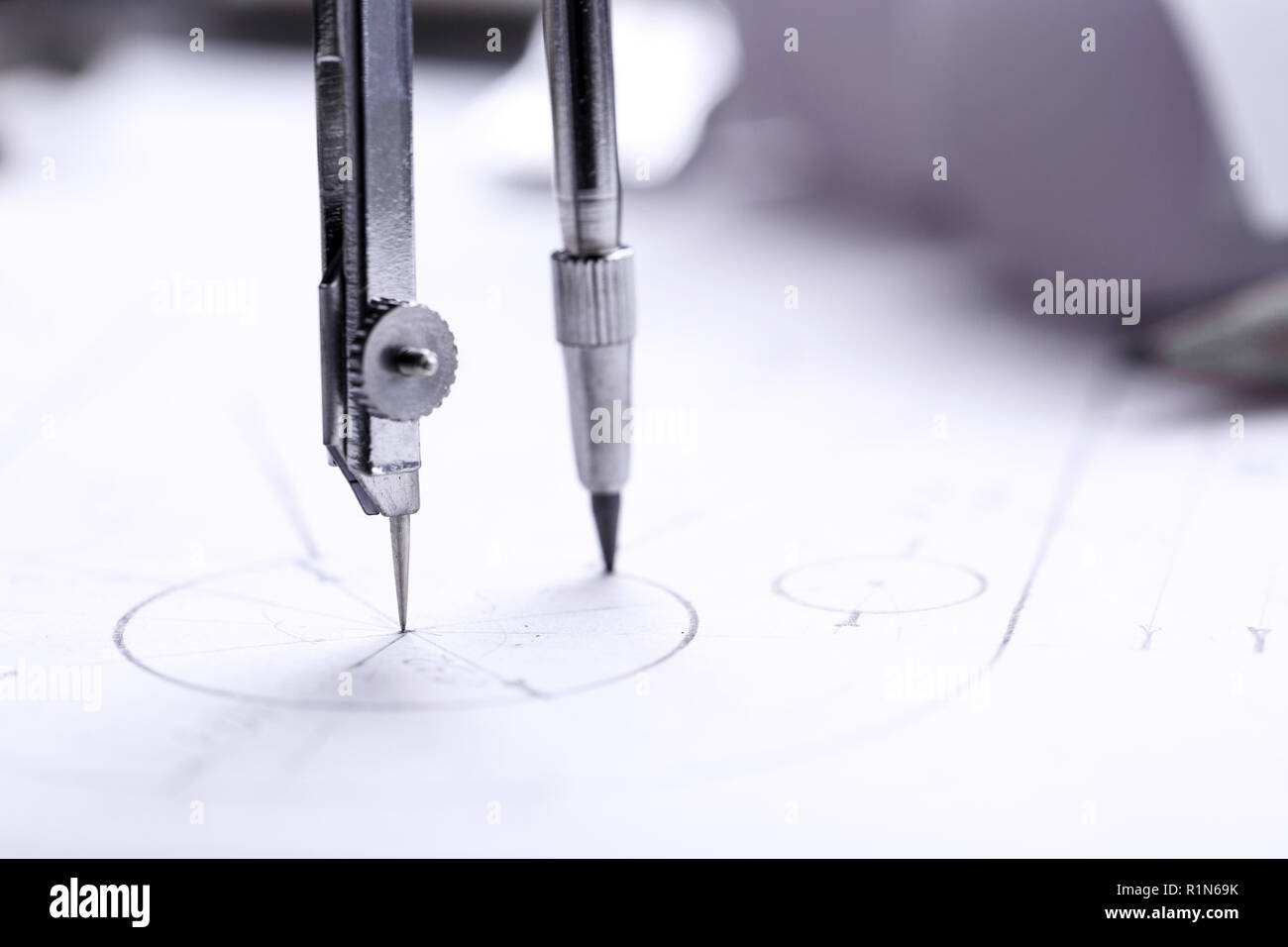 Clear lines of drawing on paper form a fragment of the drawing Stock ...