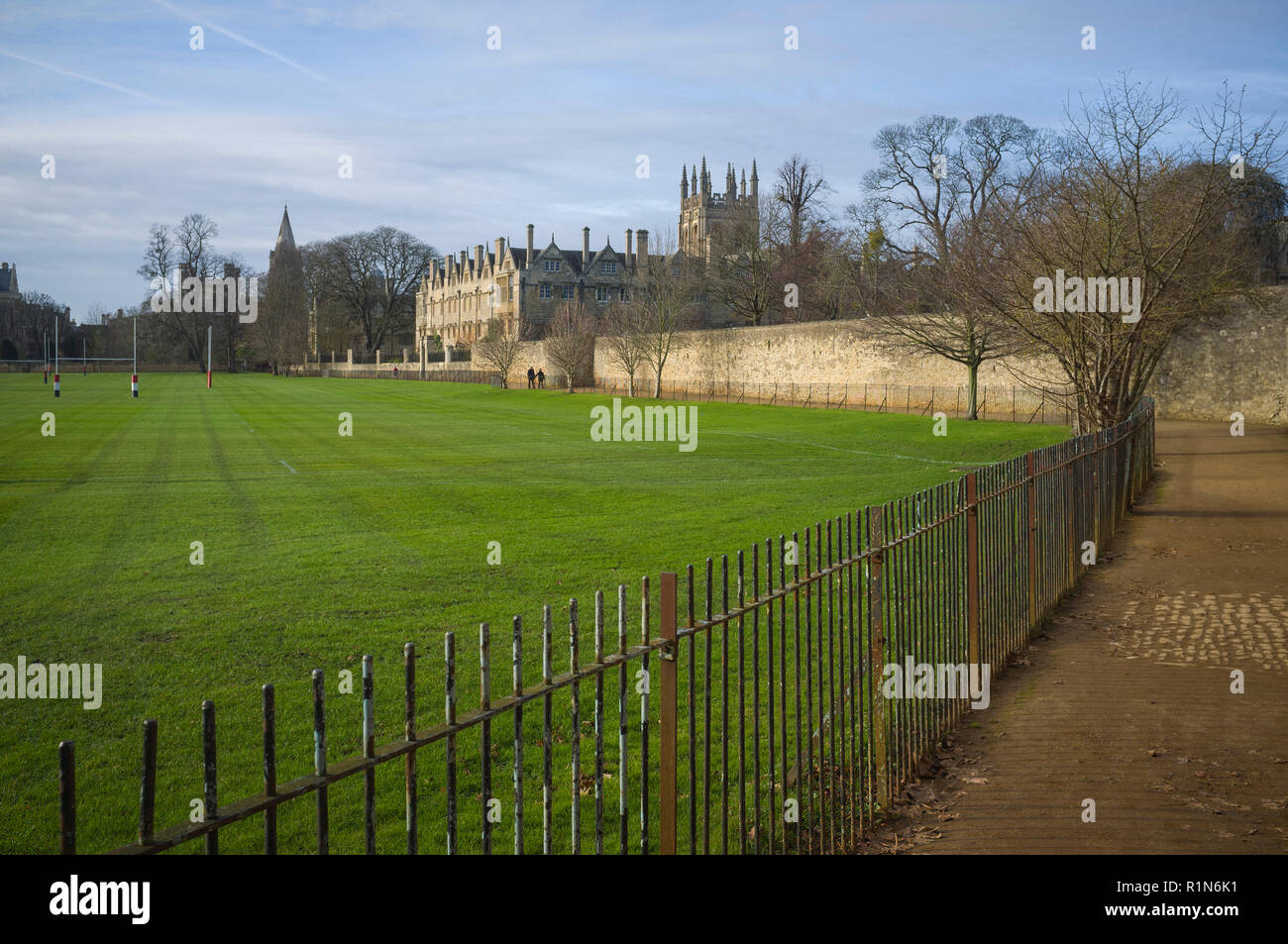 Looking across Merton Field to Merton College, Oxford Stock Photo - Alamy