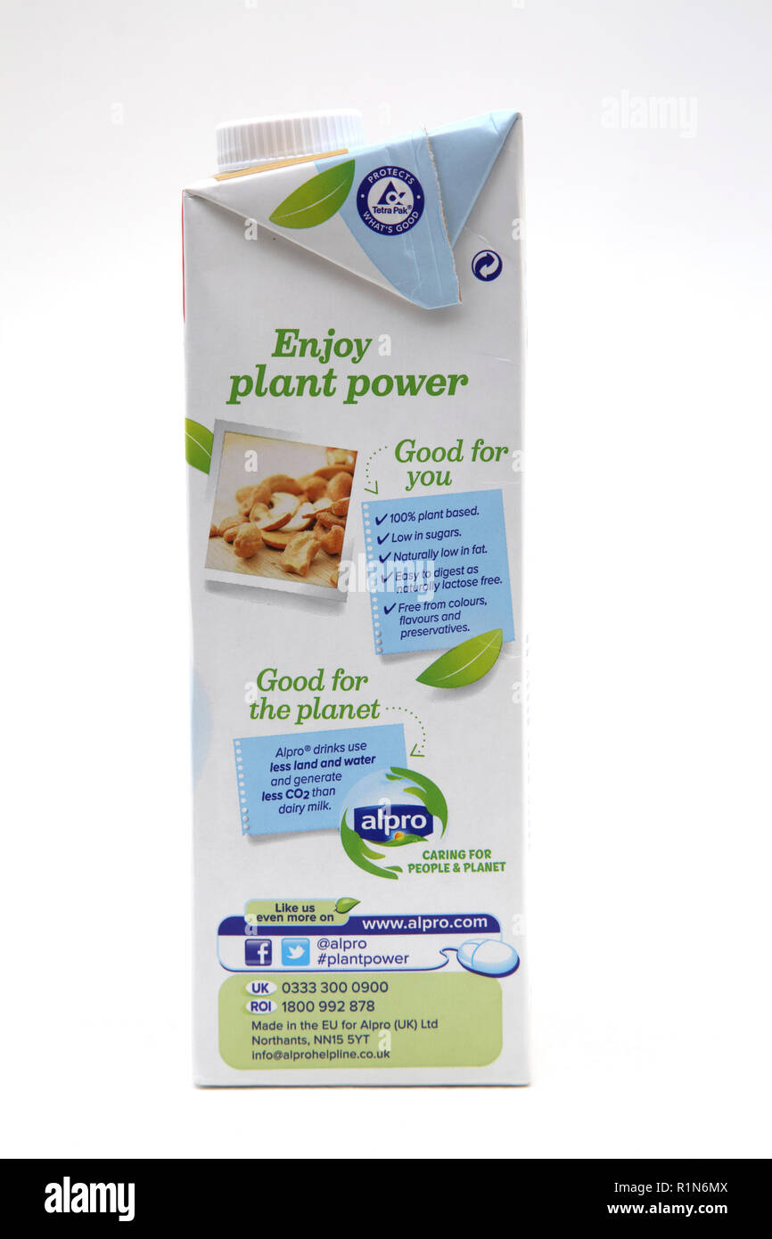 Alpro Cashew Original Lactose Free Milk Alternative Stock Photo - Alamy