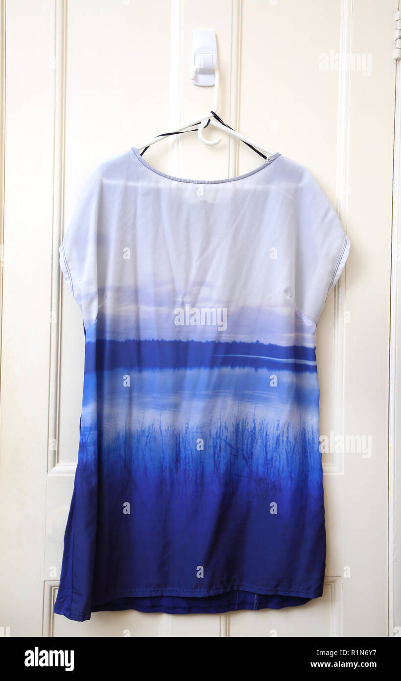 Long Blue and White Top Stock Photo - Alamy