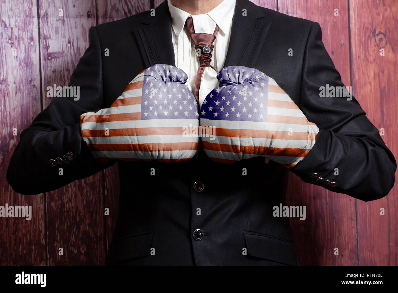 American flag boxing gloves hi-res stock photography and images - Alamy