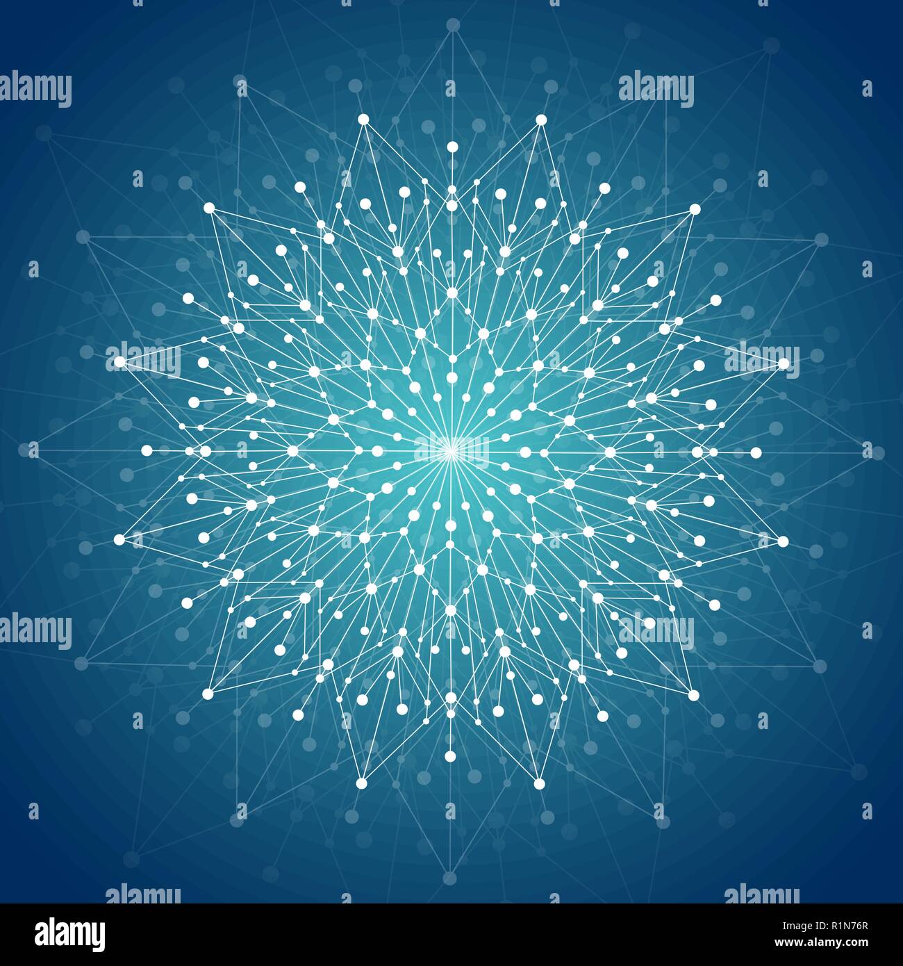 Geometric pattern with connected lines and dots. Vector illustration on ...