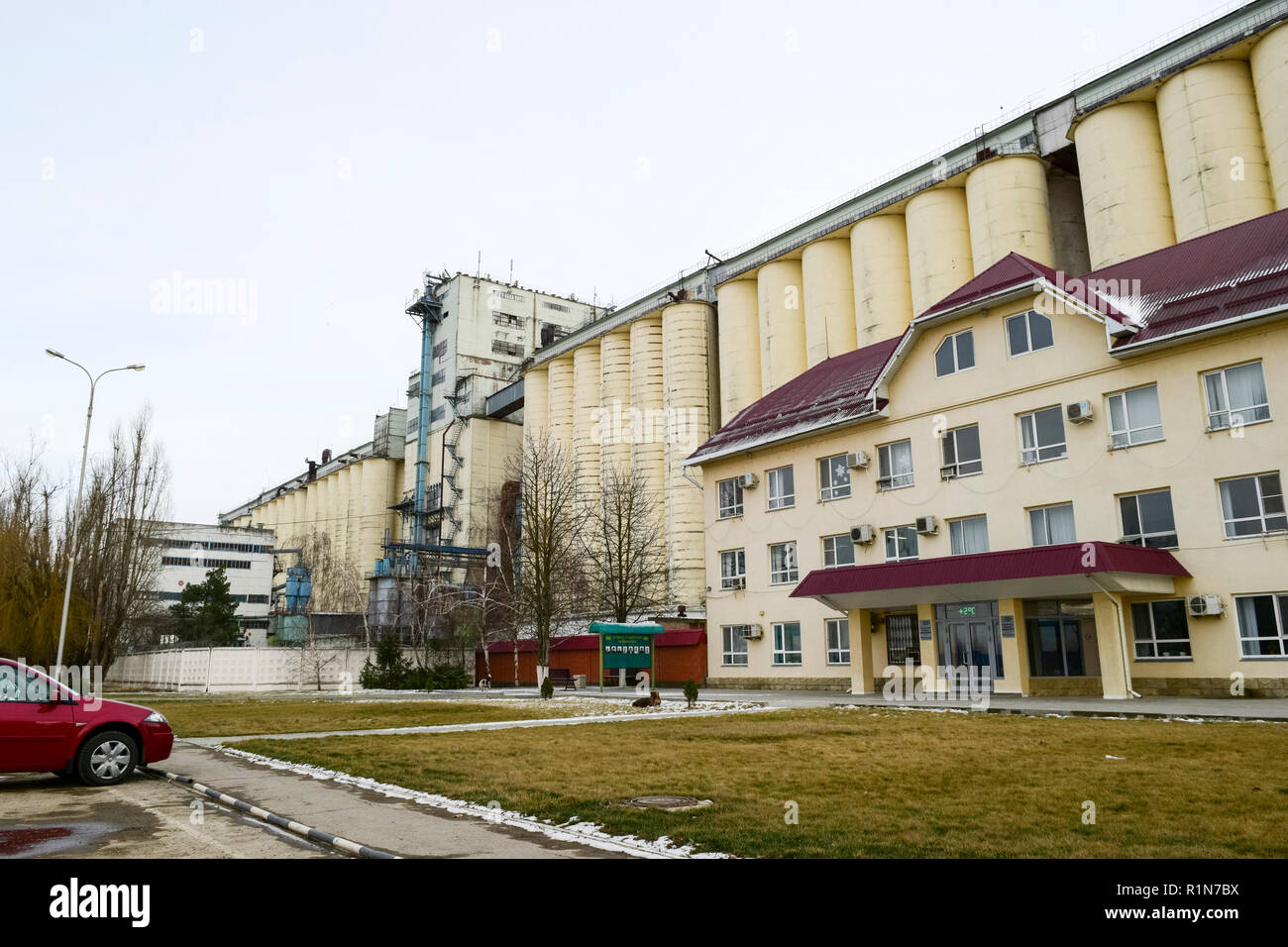 Slavyansk-on-Kuban, Russia - January 27, 2016: Building for storing and ...