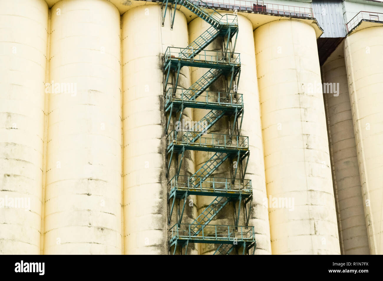 Building for storing and drying grain. Soviet-built elevator Stock ...