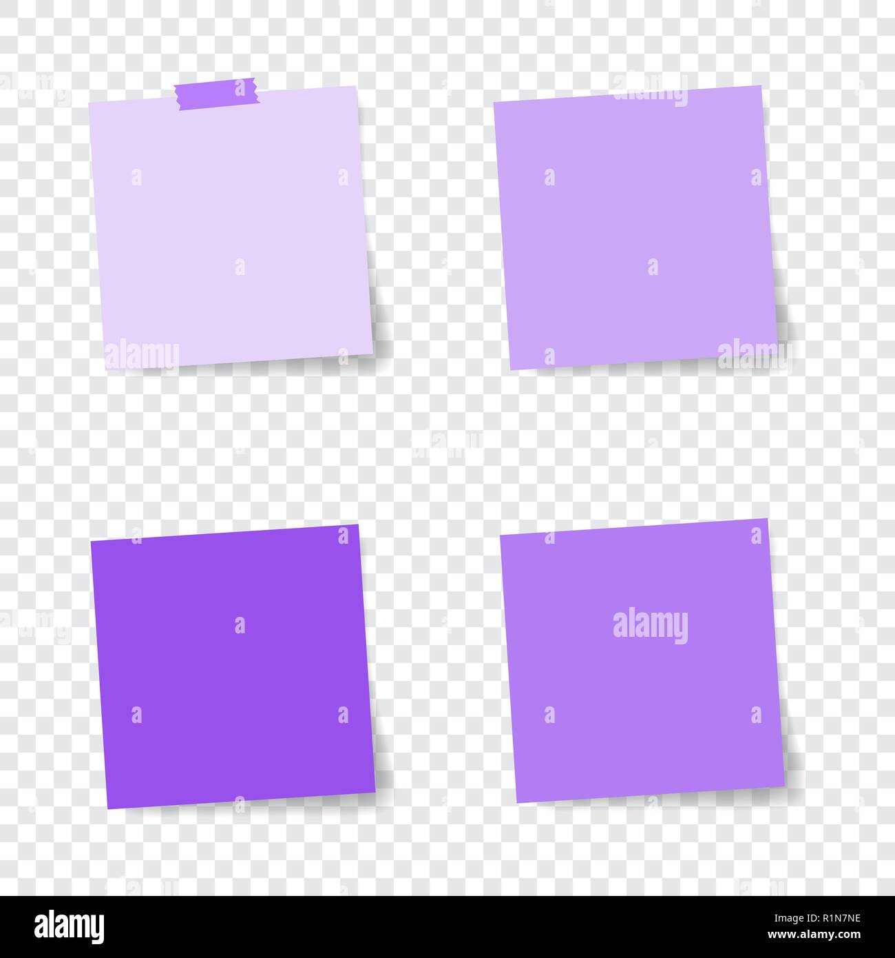 Set of paper stickers with shadow on transparent background. Vector ...