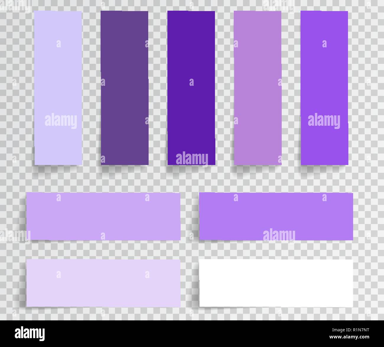 Set of paper stickers with shadow on transparent background. Vector ...