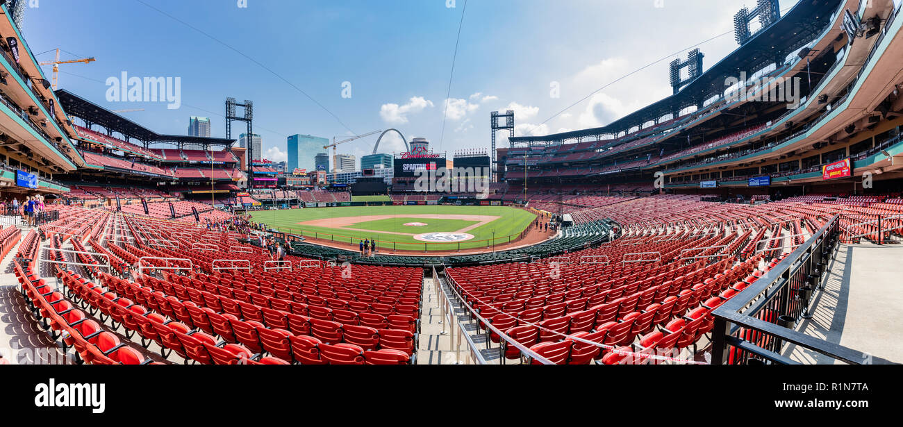 A panorama of the St. Louis Cardinal's Busch Stadium in St. Louis ...