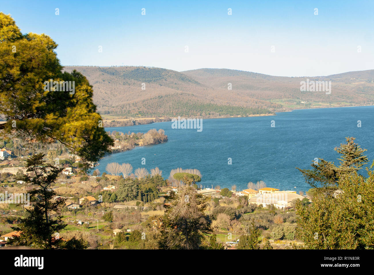 Landscape view bracciano town lake hi-res stock photography and images ...