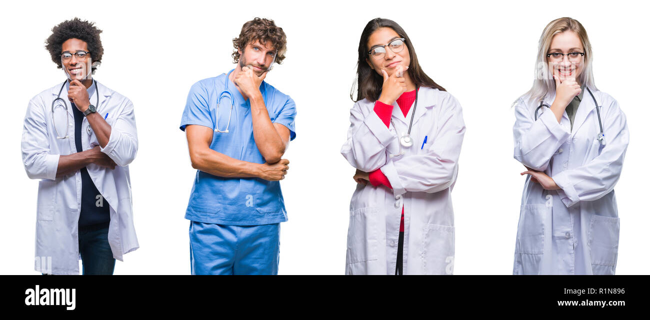 Doctor portrait collage Cut Out Stock Images & Pictures - Alamy