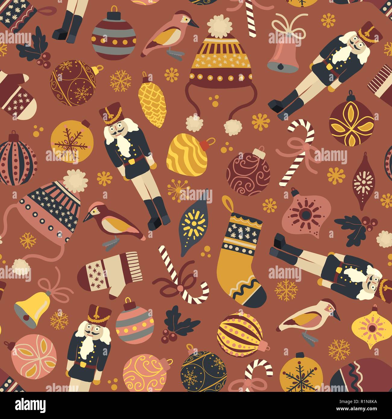 Vintage nutcracker retro christmas ornaments hi-res stock photography ...