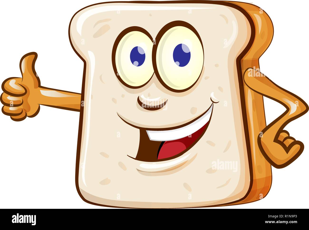 slice bread mascot cartoon isolated on white background Stock Vector ...