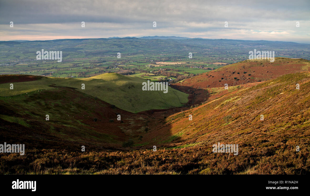 Clwydian hills and Vale of Clwyd, North Wales Stock Photo - Alamy