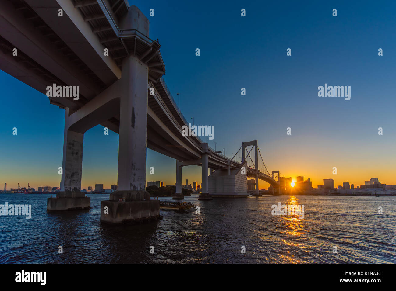 Rainbow bridge at sunset hi-res stock photography and images - Alamy