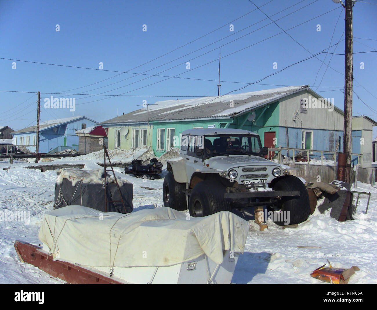 YAMAL, SYO-YAHA - January 15, 2015: Appearance of the settlement of Syo ...