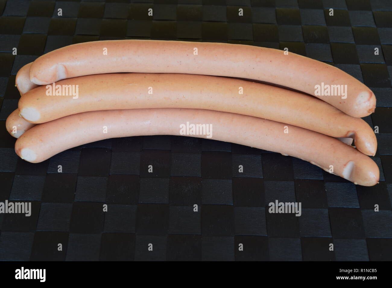 Vienna sausages ("Wiener Würstchen" or "Frankfurter Würst") on ceramic ...