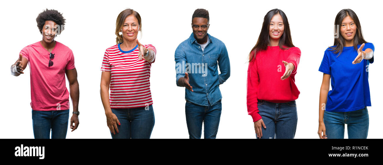 Composition of african american, hispanic and chinese group of people ...