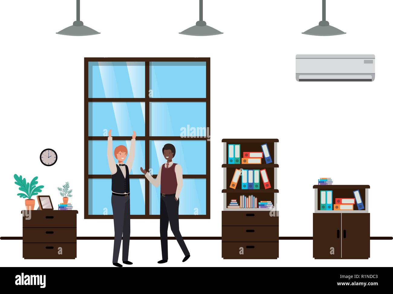 businessmen in the work office avatar character Stock Vector Image ...