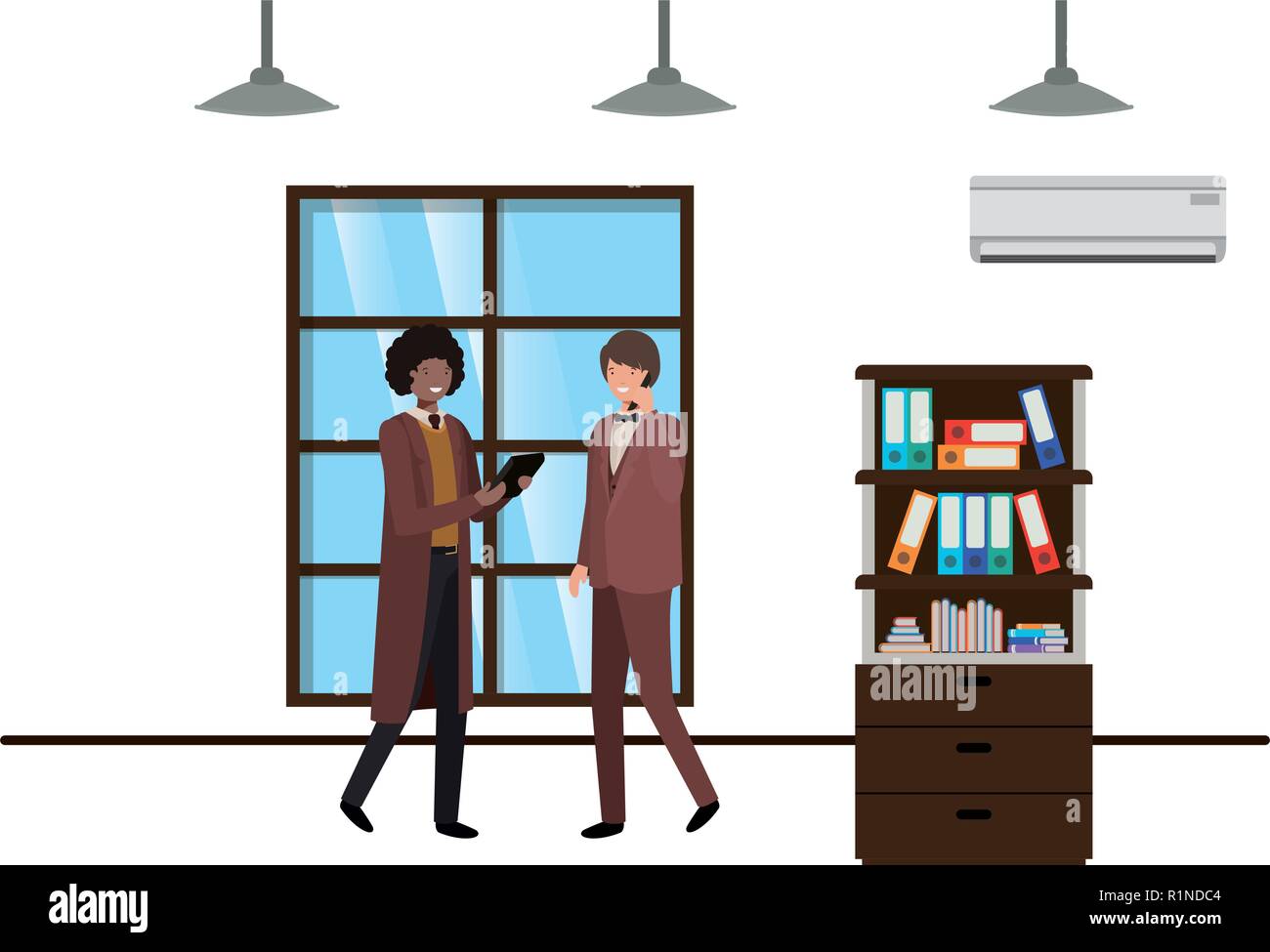 businessmen in the work office avatar character Stock Vector Image ...