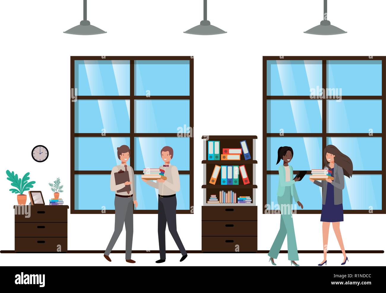 Standing workstation office Stock Vector Images - Alamy