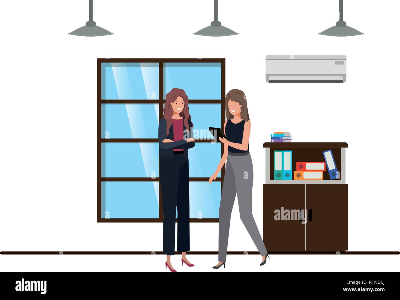 businesswomen in the work office avatar character Stock Vector Image ...