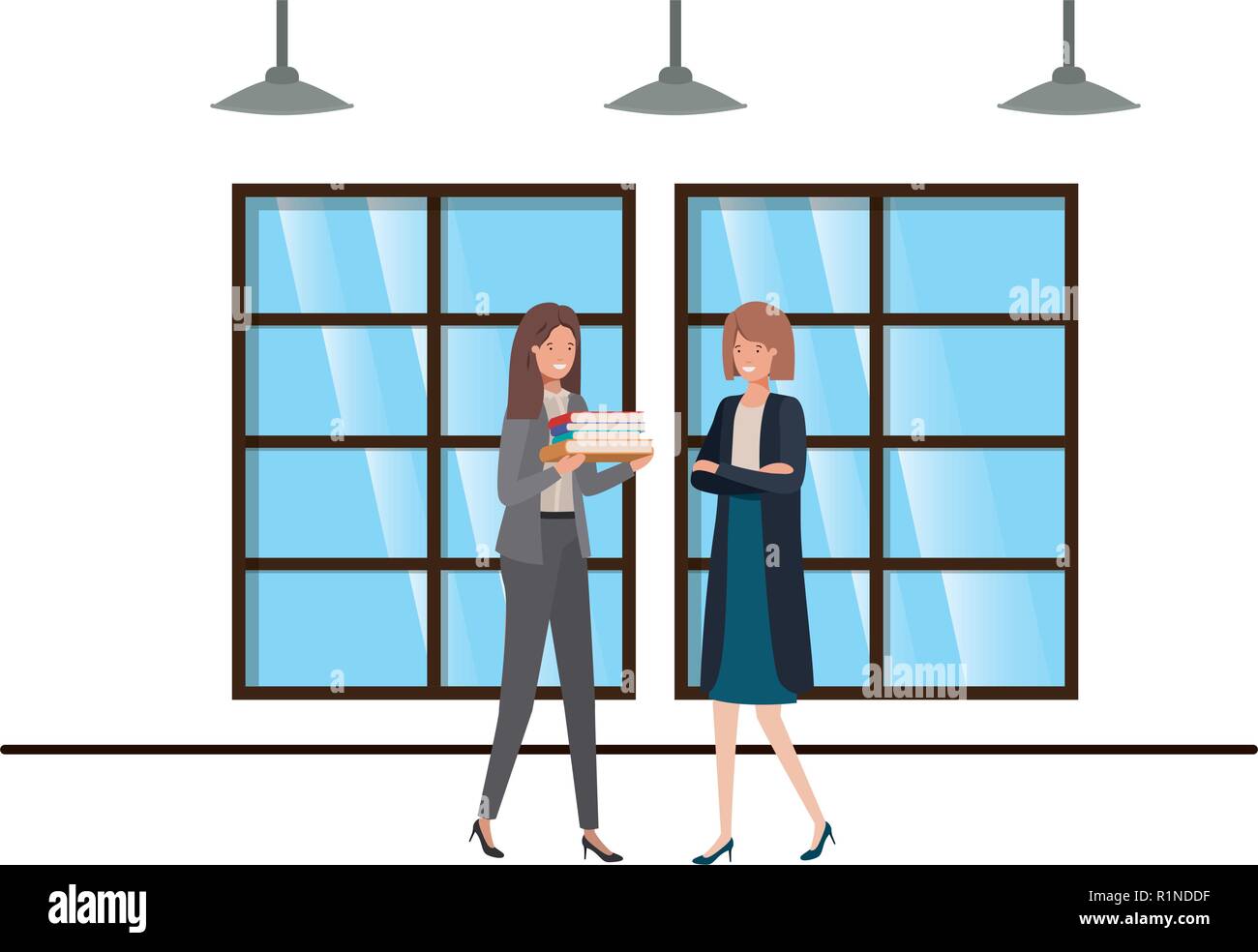business women with books avatar character Stock Vector Image & Art - Alamy