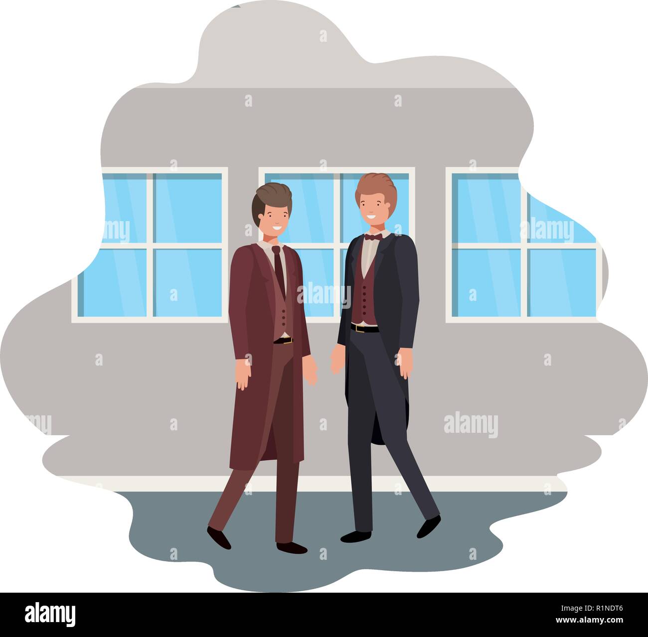 Illuminated office windows Stock Vector Images - Alamy