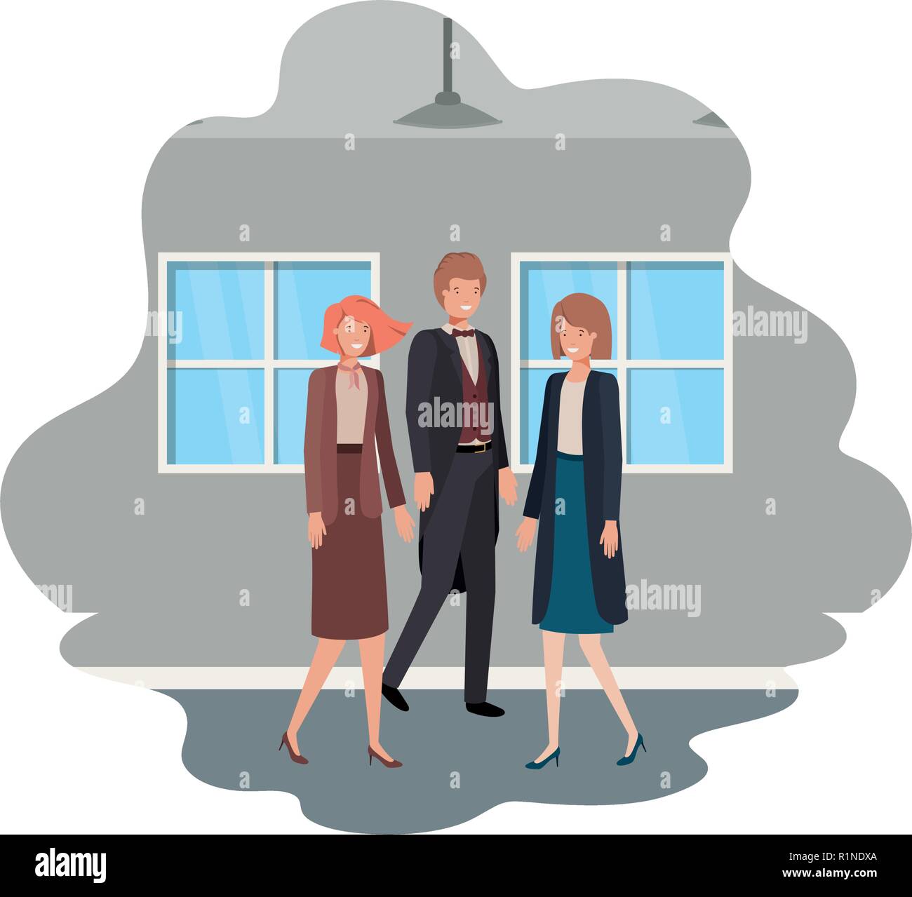 Group of executives standing Stock Vector Images - Alamy
