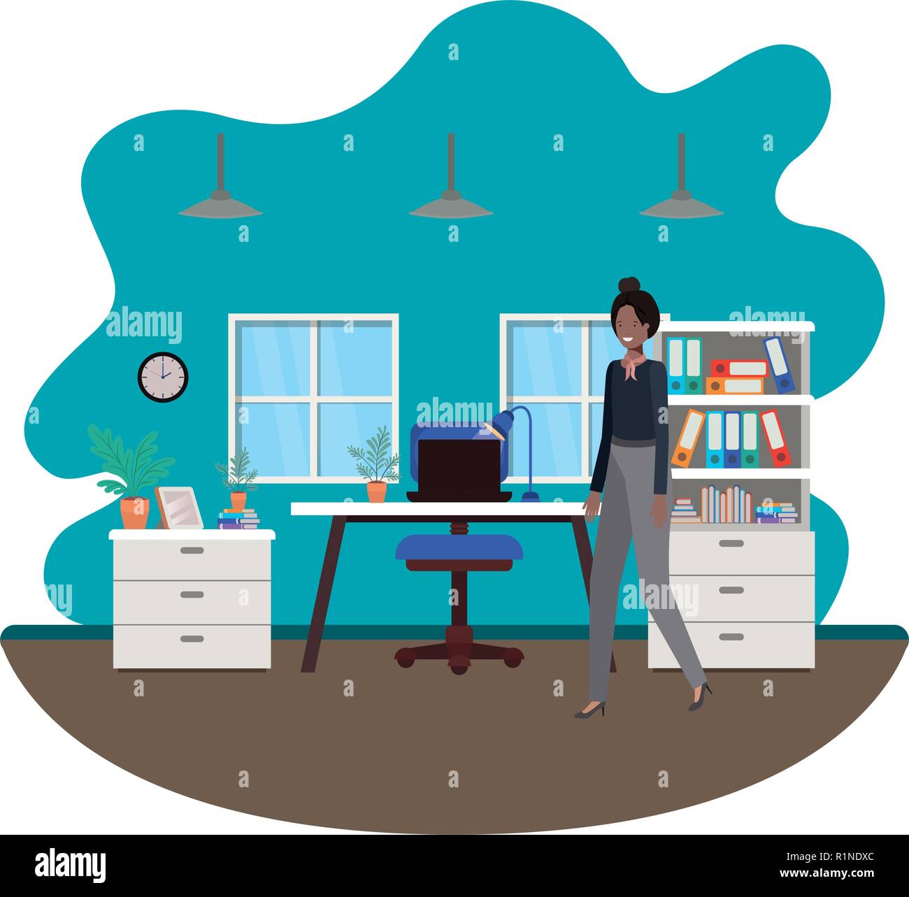 businesswoman in the work office avatar character Stock Vector Image ...