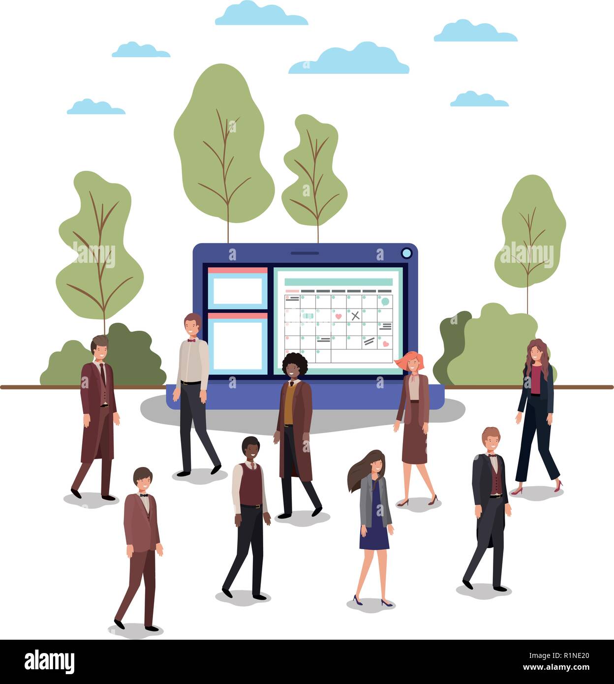 Businesswoman avatar laptop Stock Vector Images - Alamy