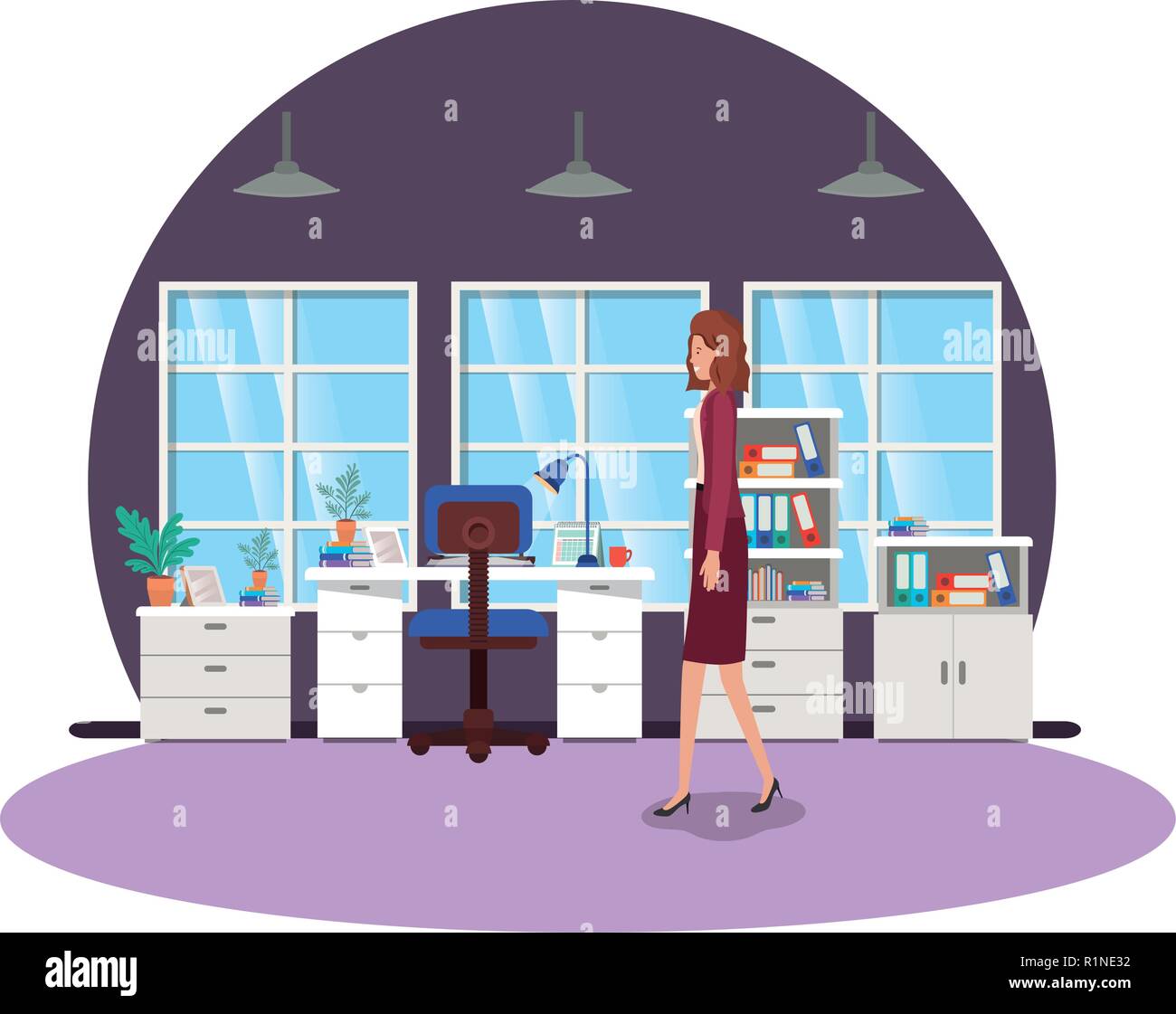 businesswoman in the work office avatar character Stock Vector Image ...