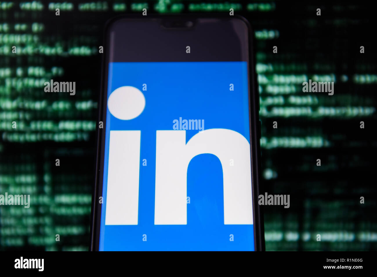 LinkedIn logo is seen on an android mobile phone Stock Photo - Alamy