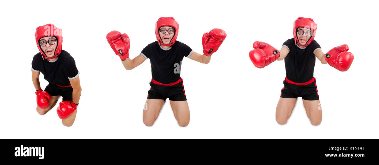 Funny boxer isolated on the white Stock Photo - Alamy