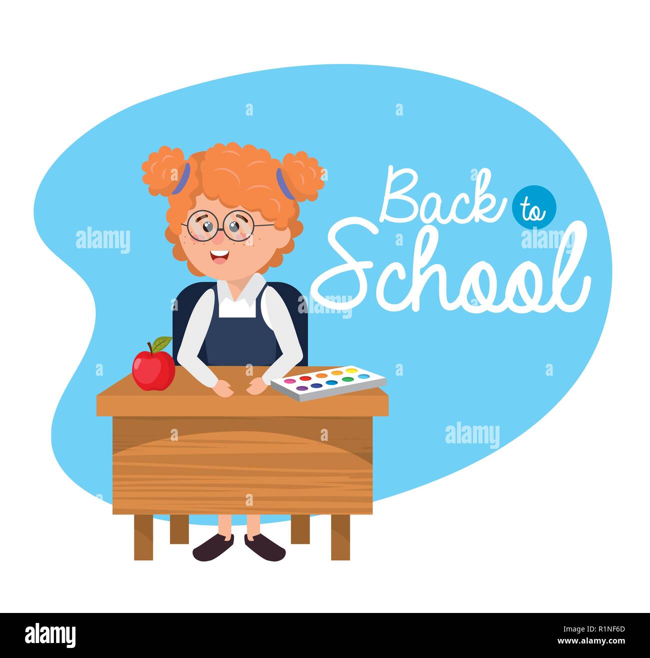Girl glasses student in Stock Vector Images - Alamy