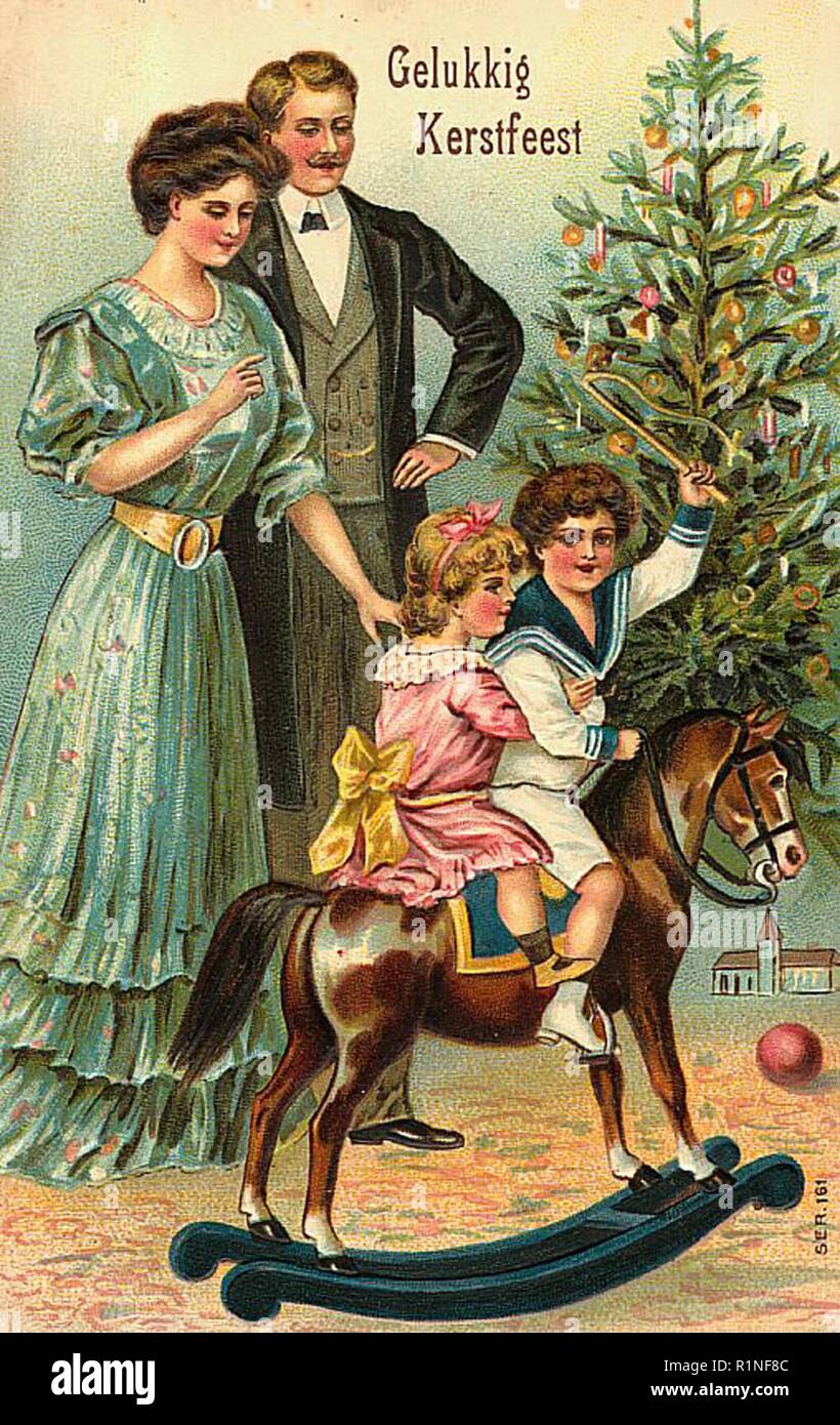 vintage christmas card design Stock Photo - Alamy