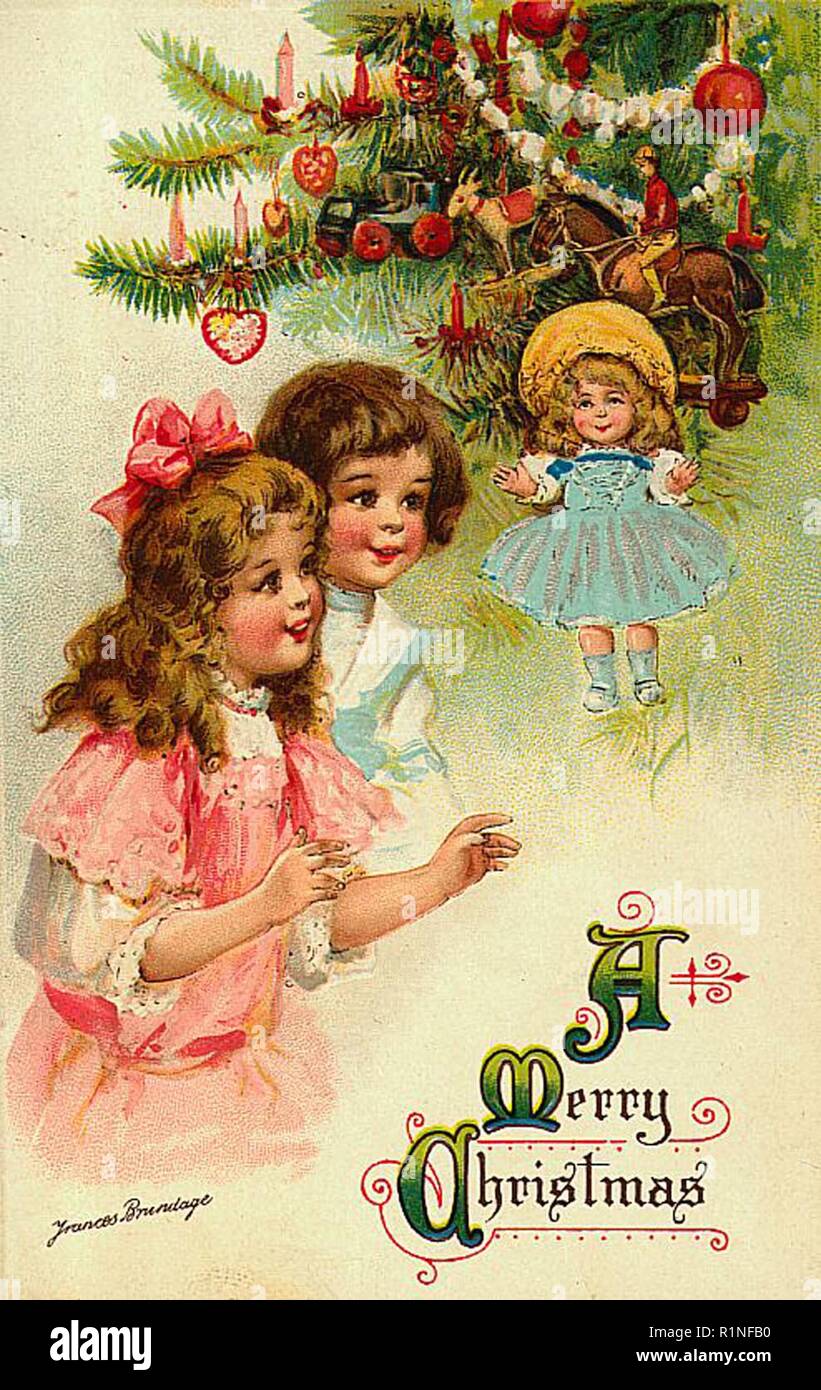 vintage christmas card design Stock Photo - Alamy