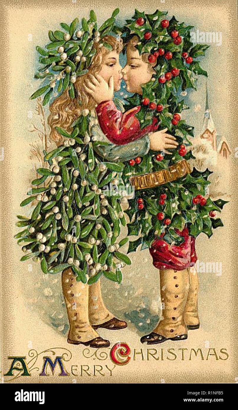 vintage christmas card design Stock Photo - Alamy