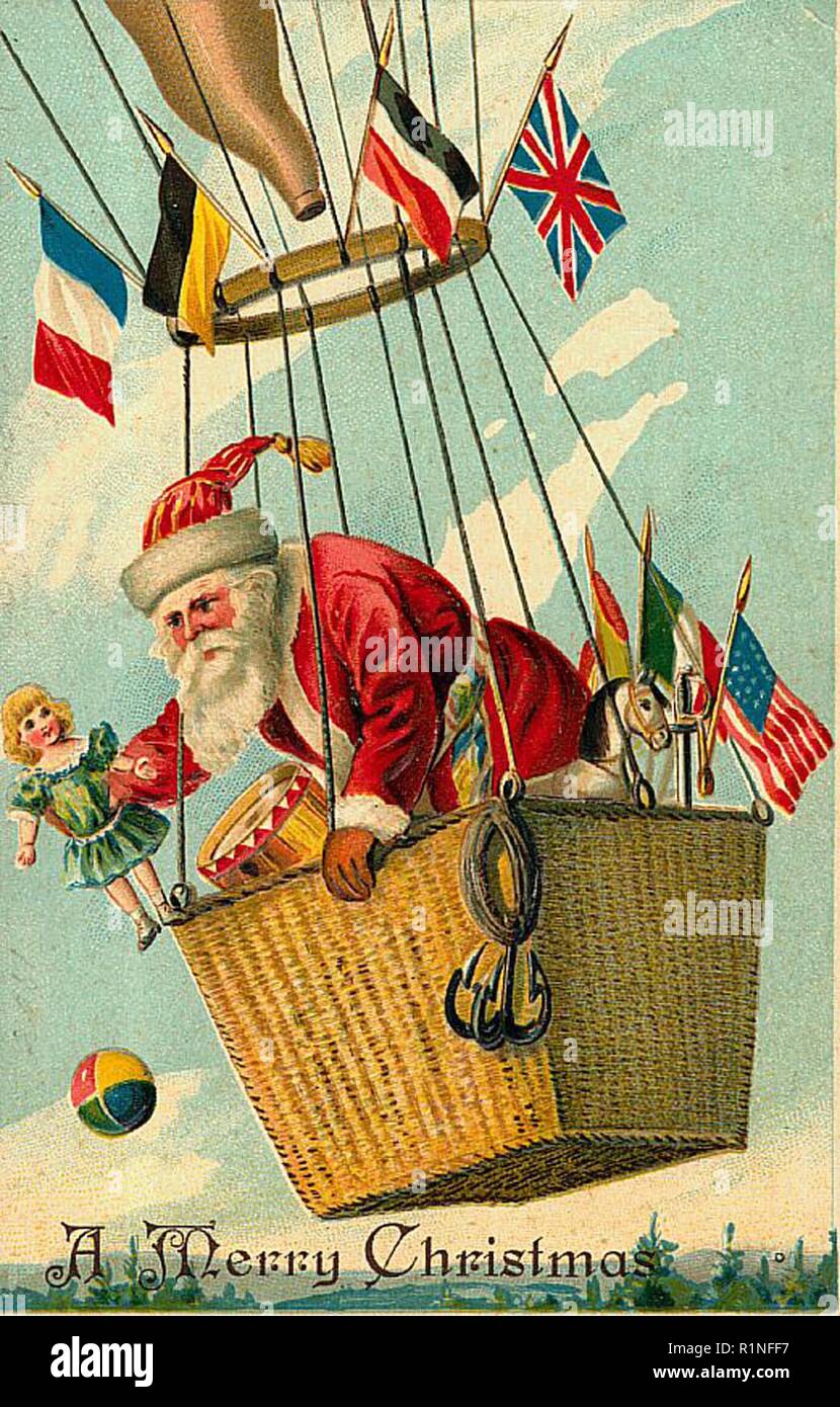 vintage santa claus illustrated design Stock Photo - Alamy