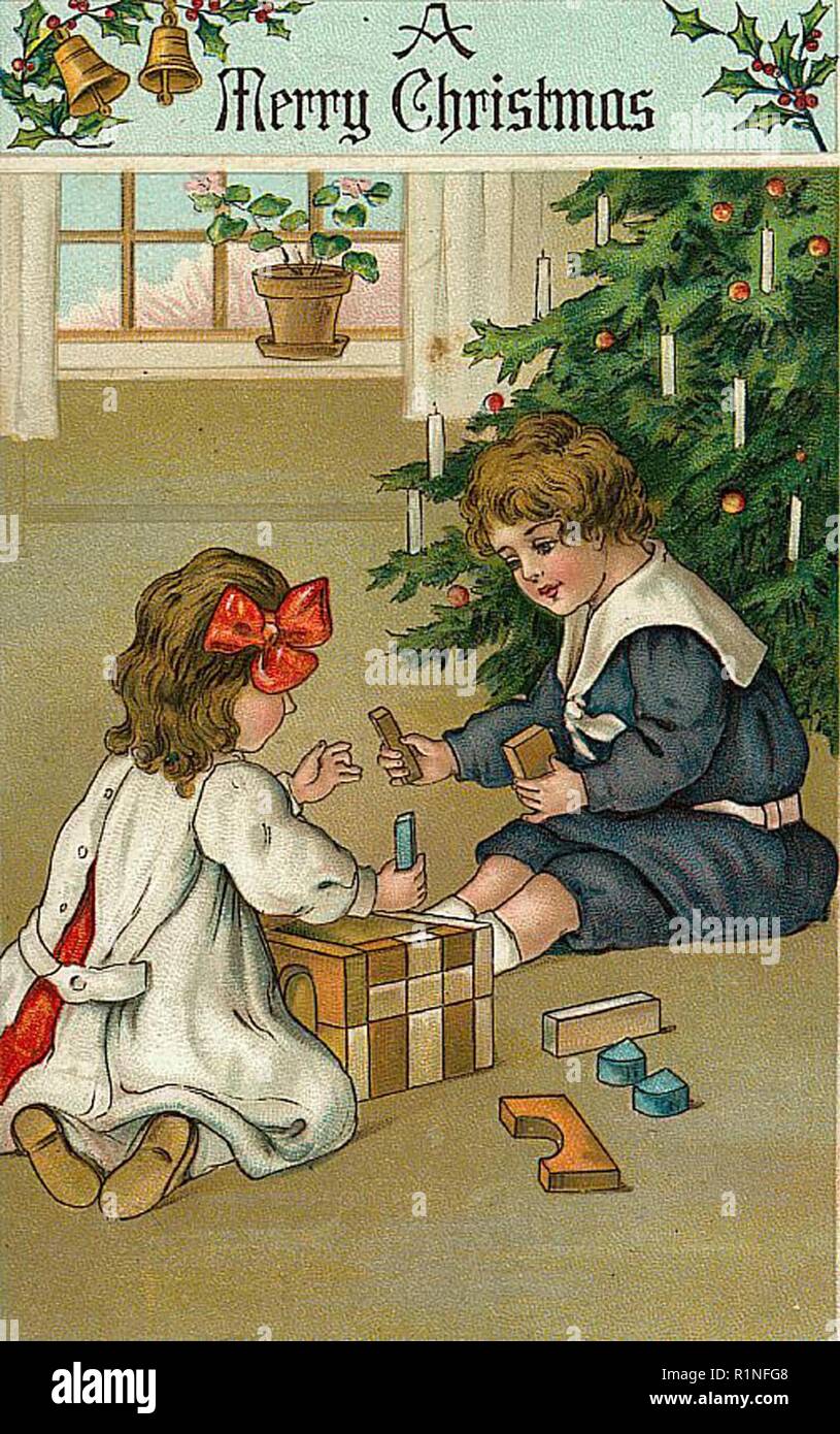 vintage christmas card design Stock Photo - Alamy