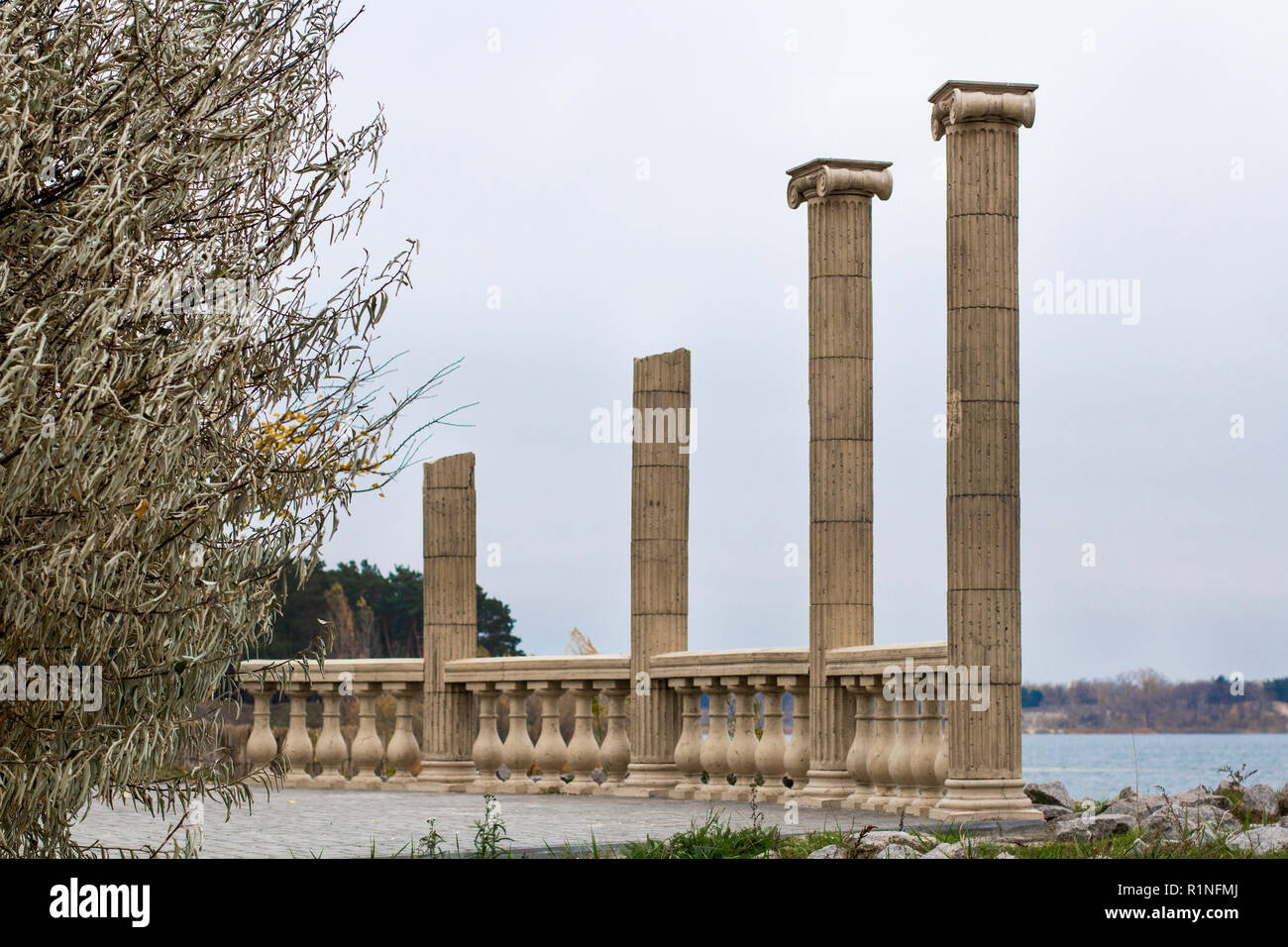 antique columns by the sea Stock Photo - Alamy