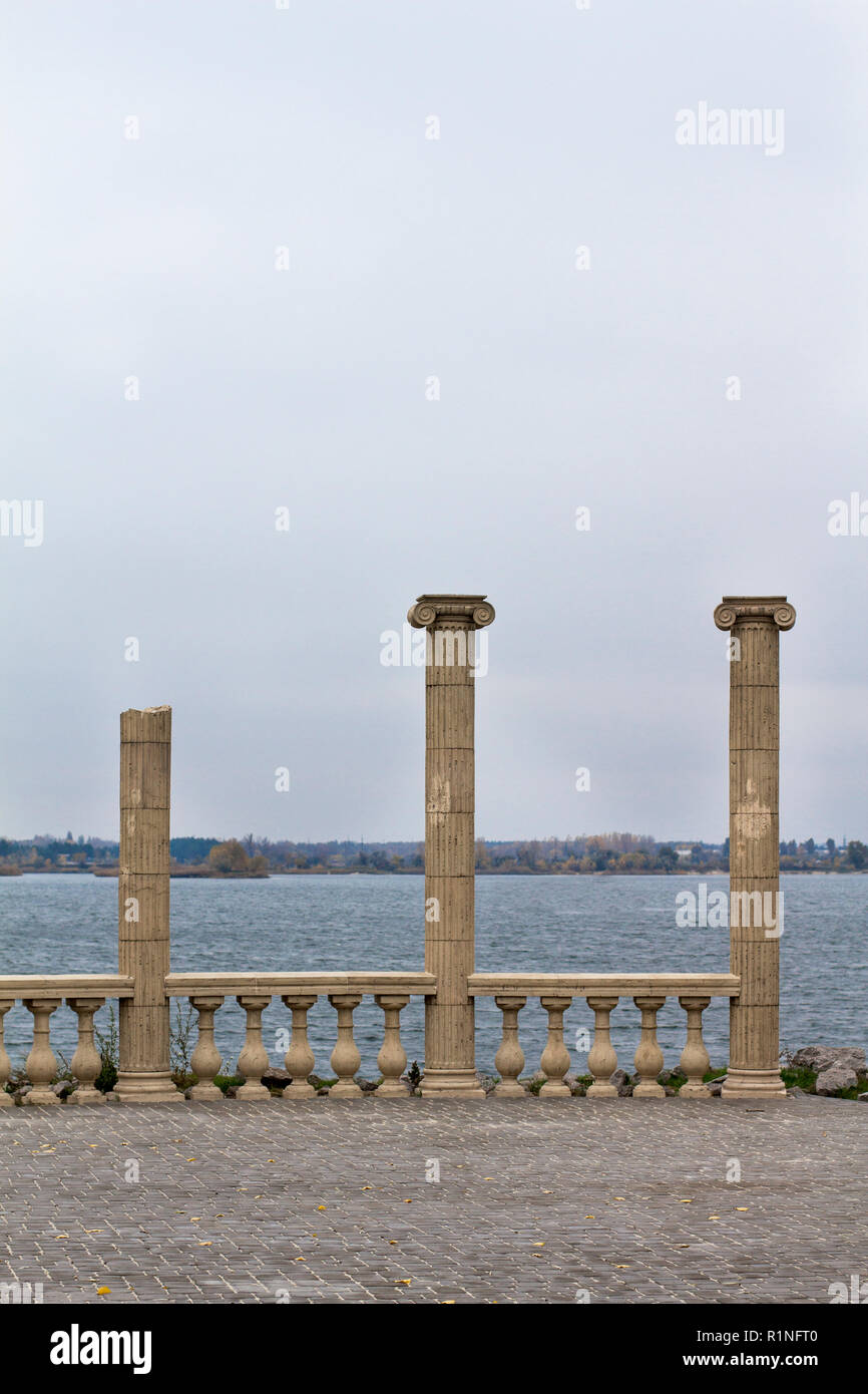 antique columns by the sea Stock Photo - Alamy
