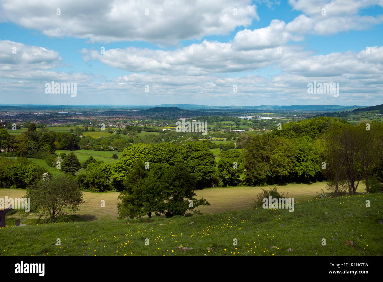Extensive views over the City of Gloucester in the Severn Vale with the ...