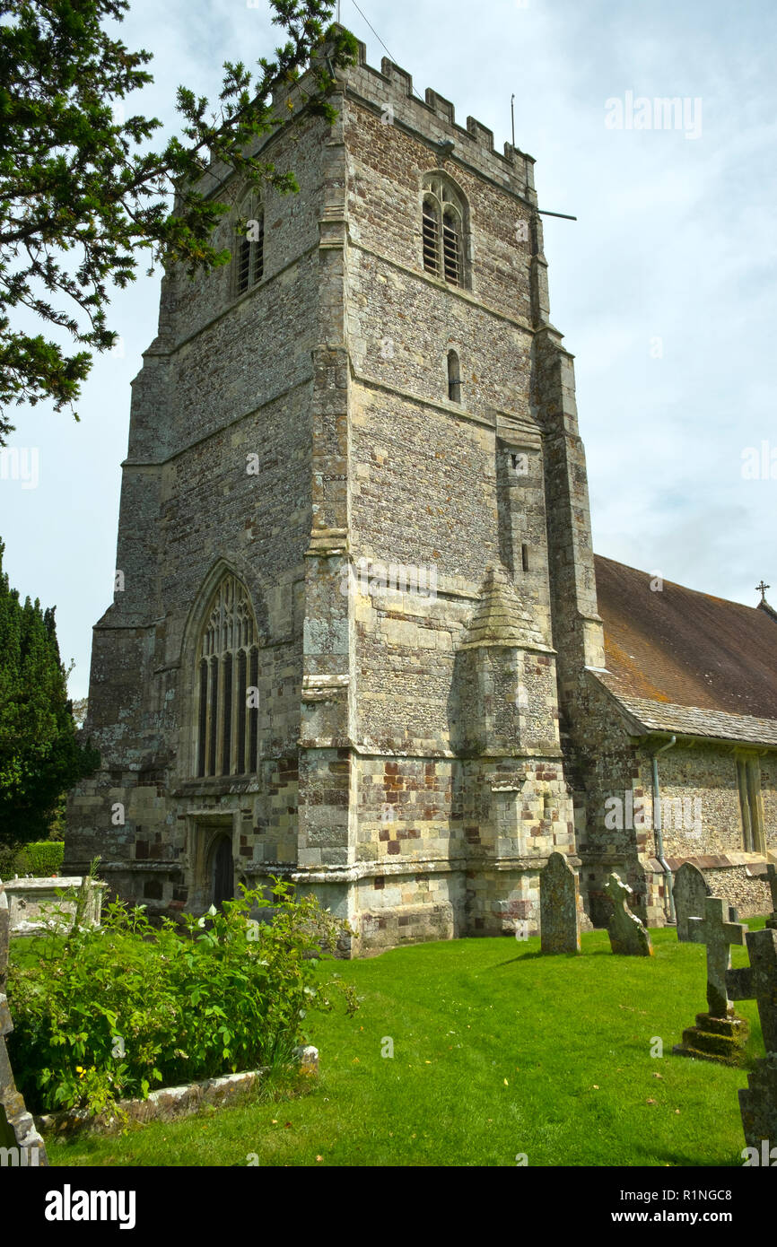 The massive 15th-century tower of the church of St Mary and St ...