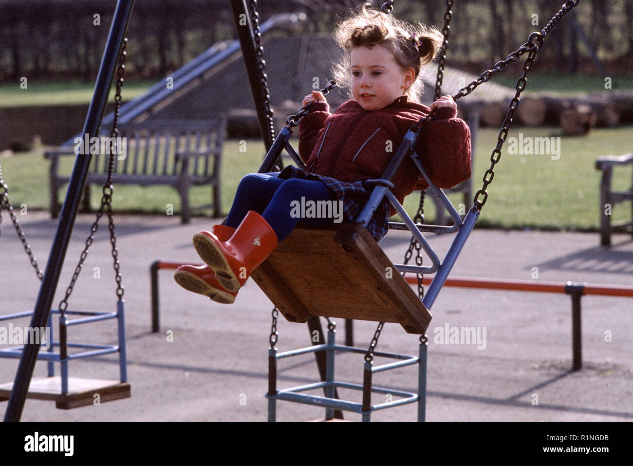 1980s children on playground hi-res stock photography and images - Alamy
