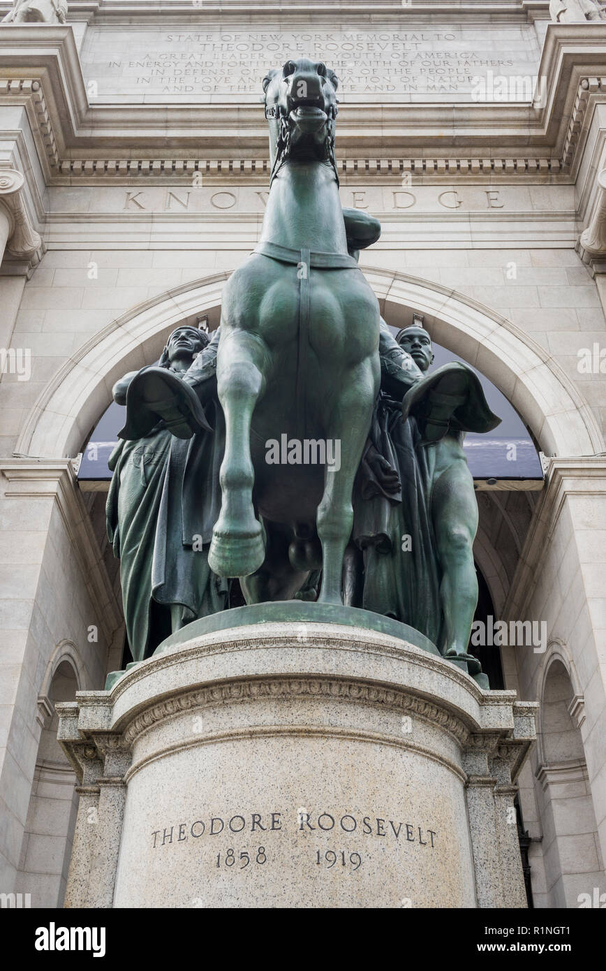 Low angle view of Theodore Roosevelt StatuebyJames Earle Fraser ...
