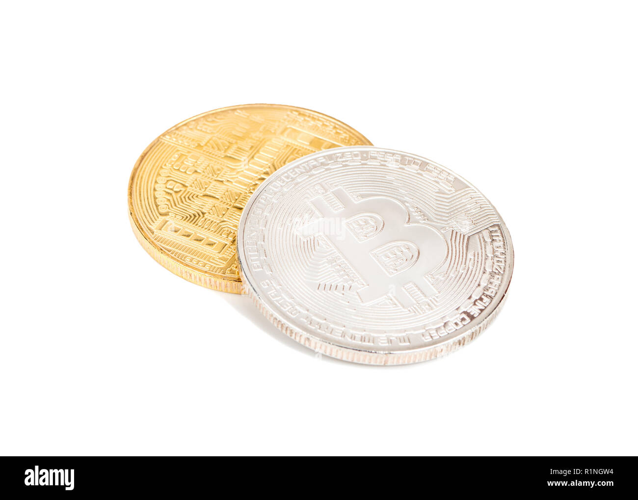 Gold silver bitcoin coins Cut Out Stock Images & Pictures - Alamy