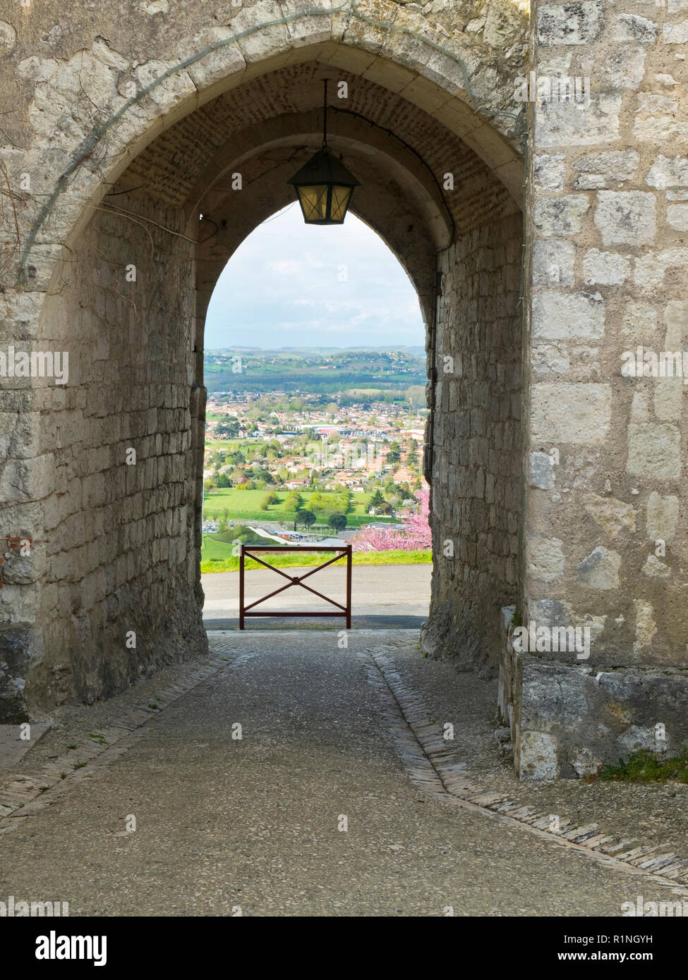 Pretty historical french hilltop fortified town village hi-res stock ...