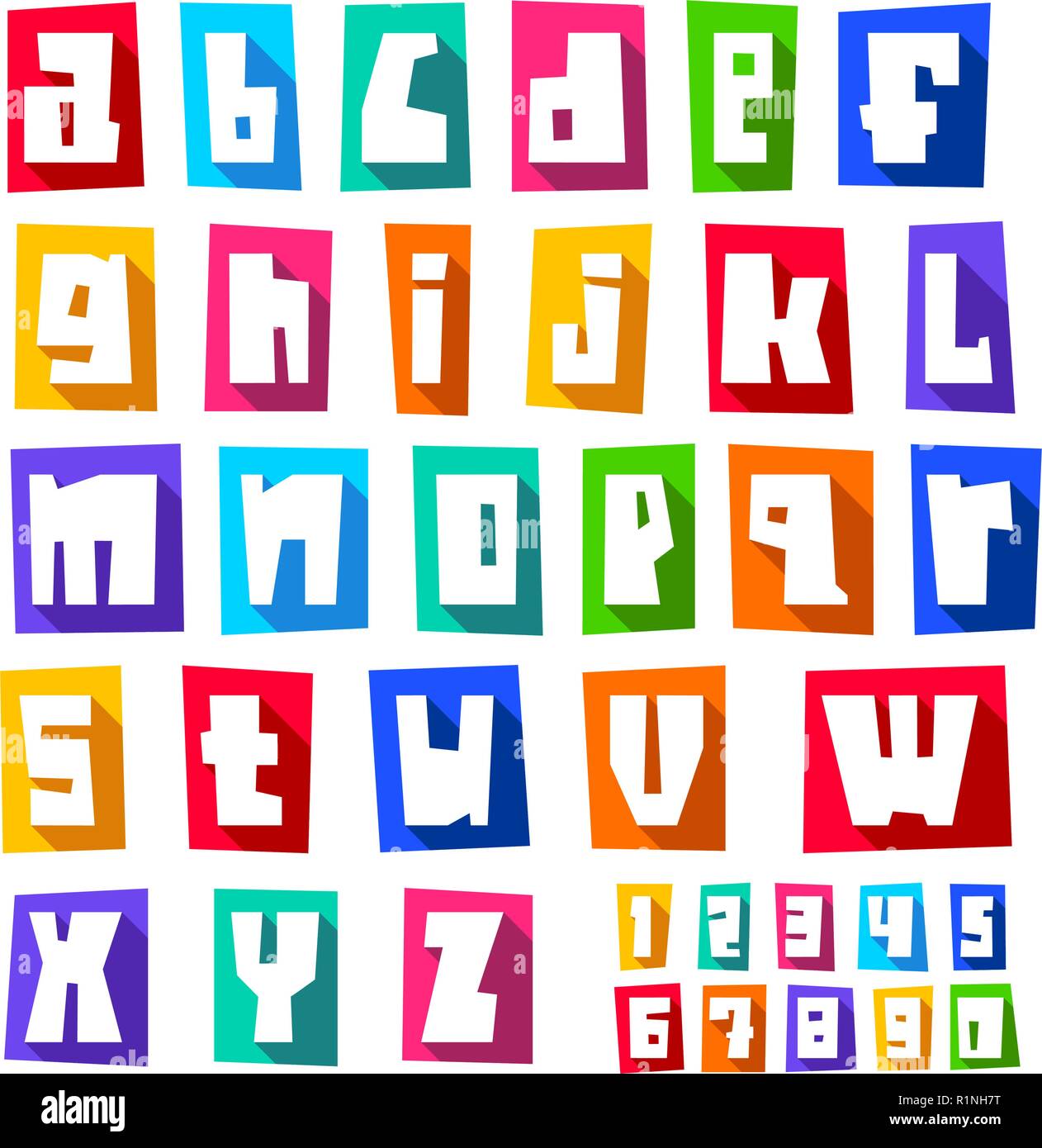 New Font Cut White Letters Lower Case Stock Vector Image And Art Alamy